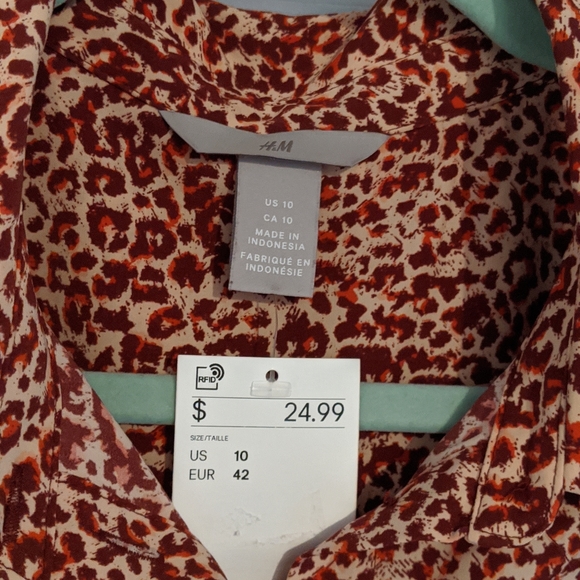 H&M | Tops | Hm Leopard Print Buttondown | Poshmark